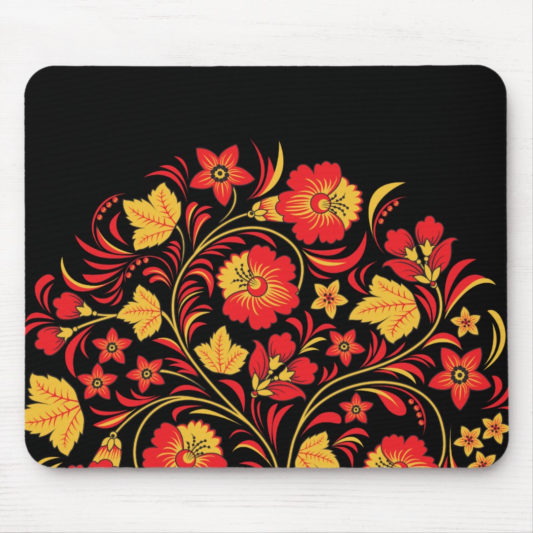 Hohloma Russian Folk Art Mousepad | Zazzle