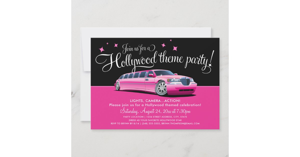Hollywood Theme Party Invitations | Zazzle