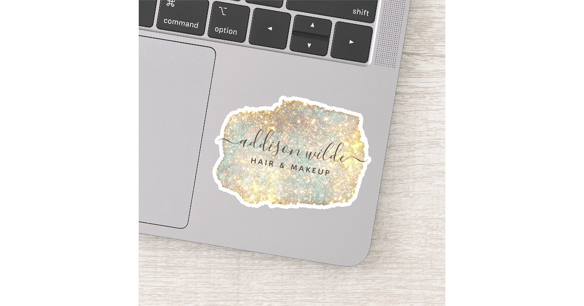 Holographic Signature Script Modern Glam Glitter | Zazzle