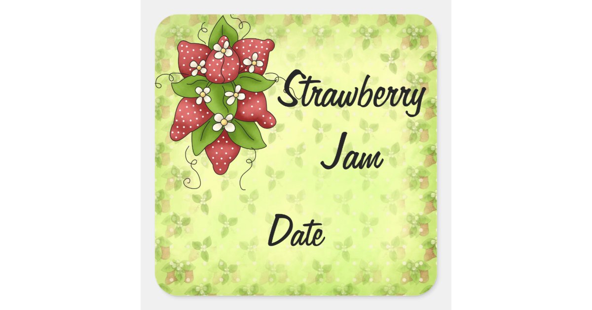 Homemade Jam Lables Square Sticker | Zazzle