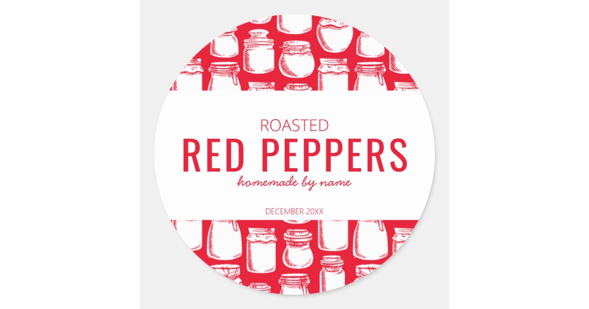 Homemade Roasted Red Peppers Sticker | Zazzle