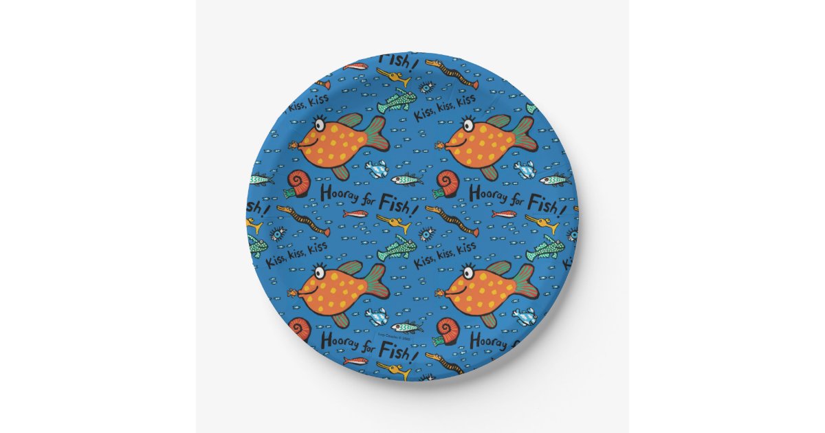 Hooray For Fish Pattern Paper Plate | Zazzle