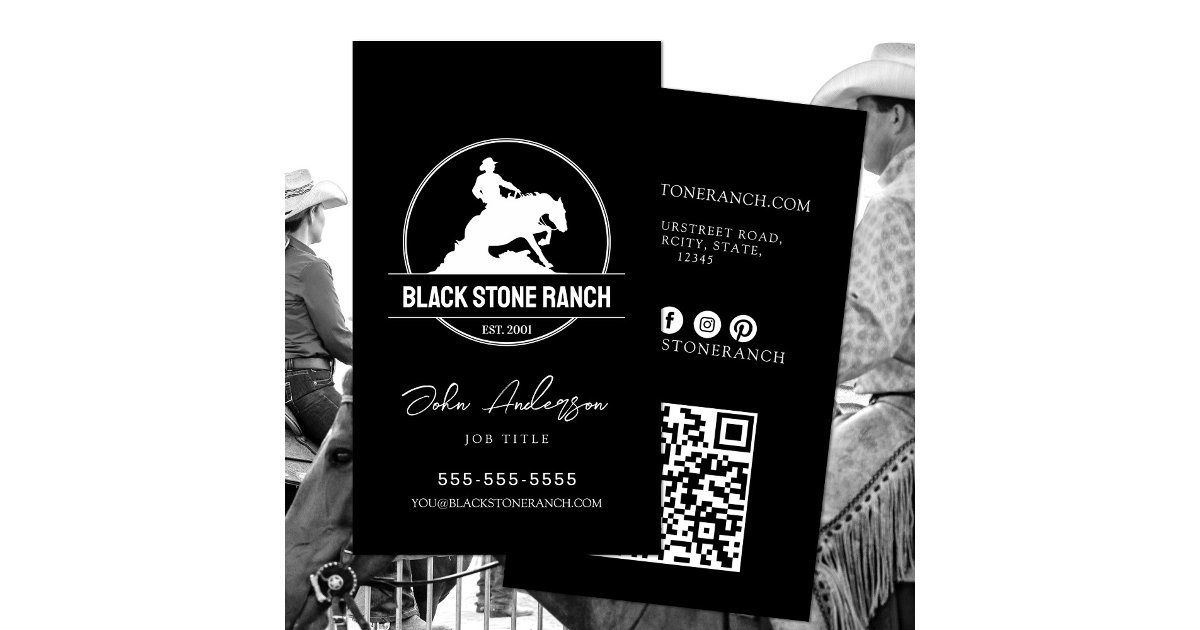 Horse ranch logo reining western barn branding business card | Zazzle