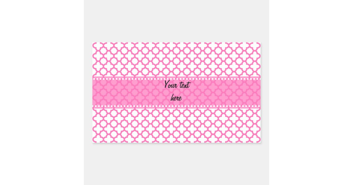 Hot Pink Quatrefoil Pattern Sticker | Zazzle