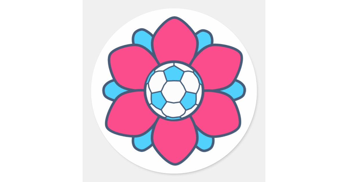 Hot Pink Soccer Girl Classic Round Sticker | Zazzle