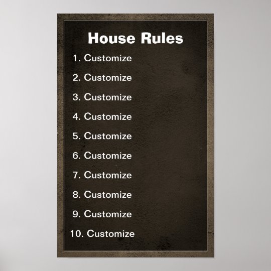 "House Rules" List Poster | Zazzle.ca
