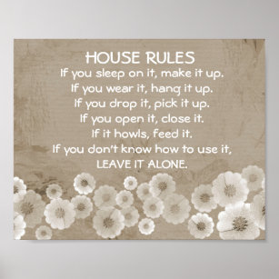 House Rules Posters, Prints & Poster Printing | Zazzle CA