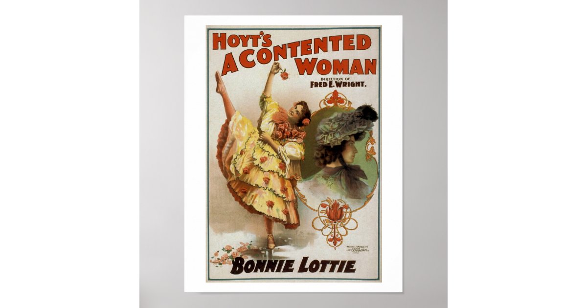 Hoyt's A Contented Woman Vintage Theater Poster | Zazzle