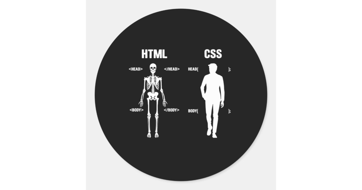 Html Css Programmer Coder Coding Developer T Classic Round Sticker Zazzle
