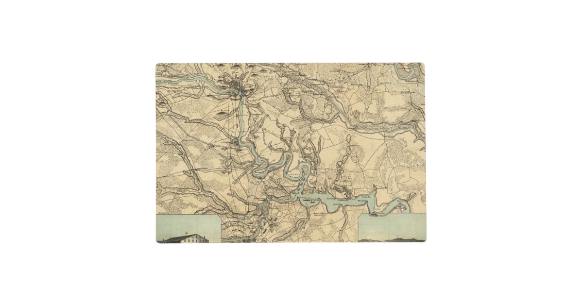 Hughes Military Map Of Richmond and Petersburgh Laminated Place Mat ...