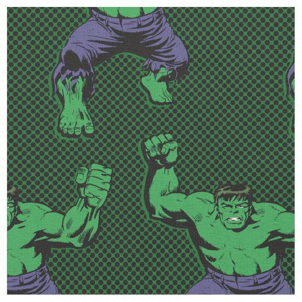 Hulk Retro Stomp Fabric | Zazzle