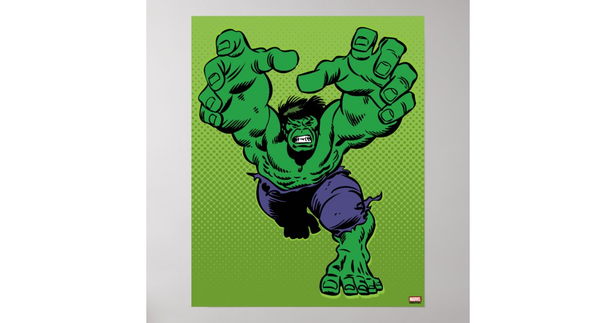 Hulk Retro Grab Poster | Zazzle