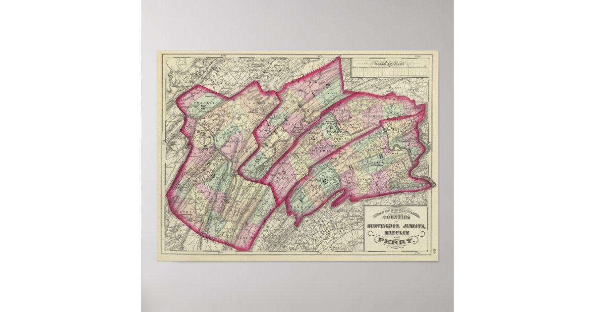 Huntingdon, Juniata, Mifflin, Perry counties Poster | Zazzle