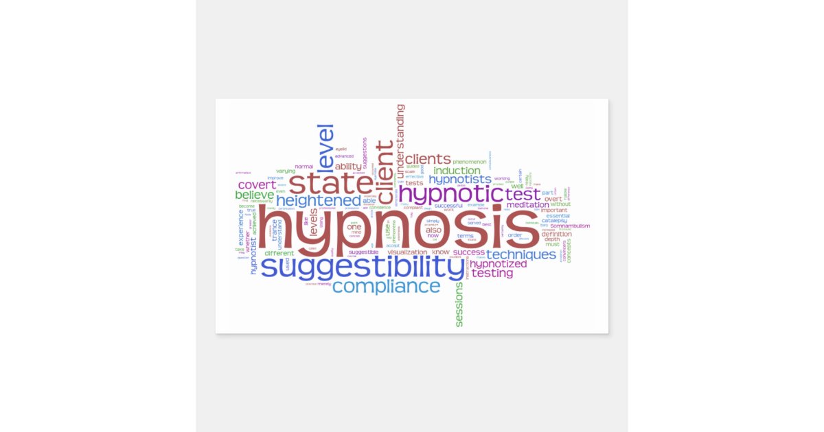Hypnosis Works Word Art Sticker - White Background | Zazzle