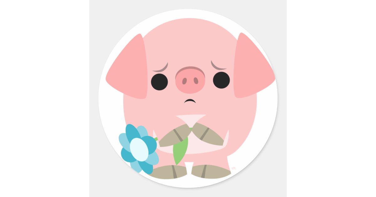 "I am sorry" Cute Cartoon Piglet Sticker | Zazzle