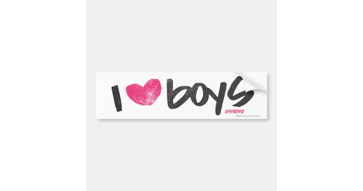 I Heart Boys Magenta Bumper Sticker | Zazzle