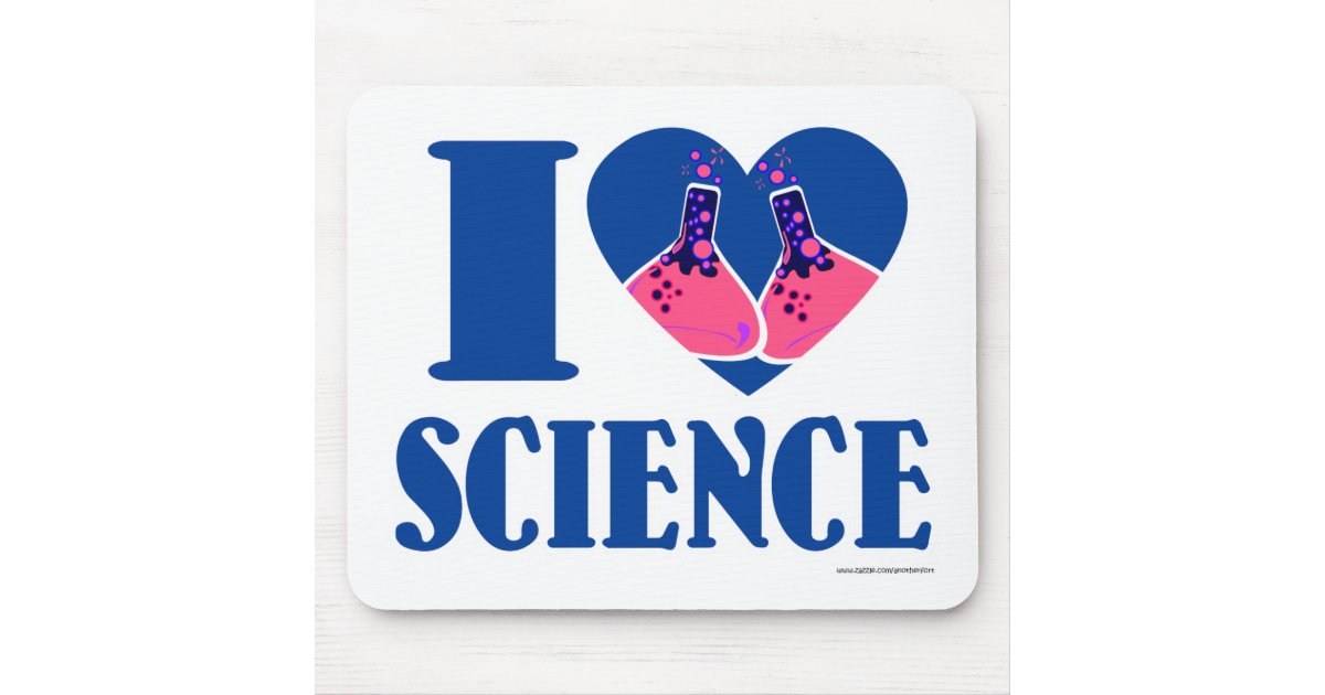I Heart Science Heart Cartoon Mouse Pad | Zazzle