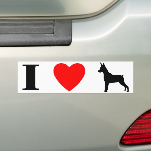 I Love Min Pins Bumper Sticker | Zazzle