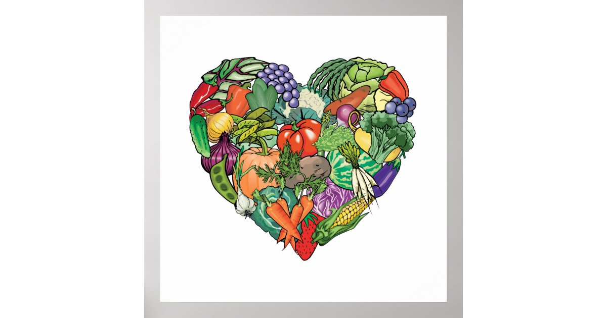 I Love Veggies Poster | Zazzle