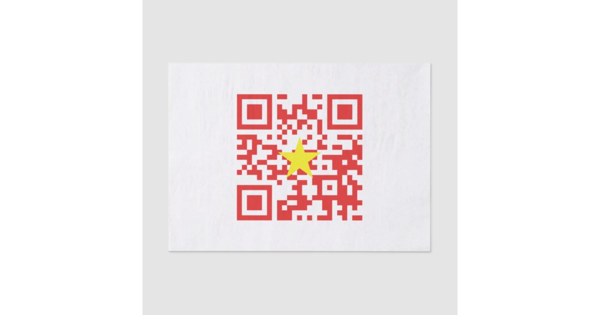I Love Vietnam (Tôi Yêu Việt Nam) Flag QR Code Tissue Paper | Zazzle