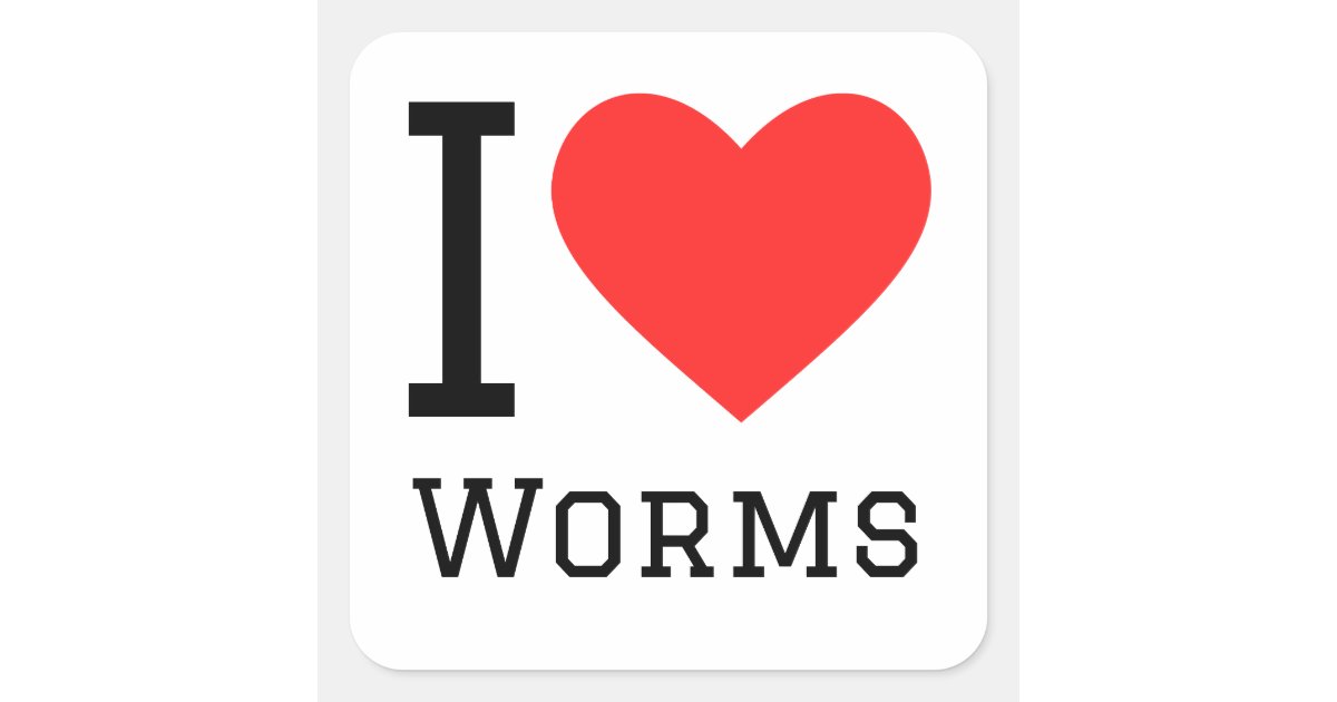 I love worms square sticker | Zazzle