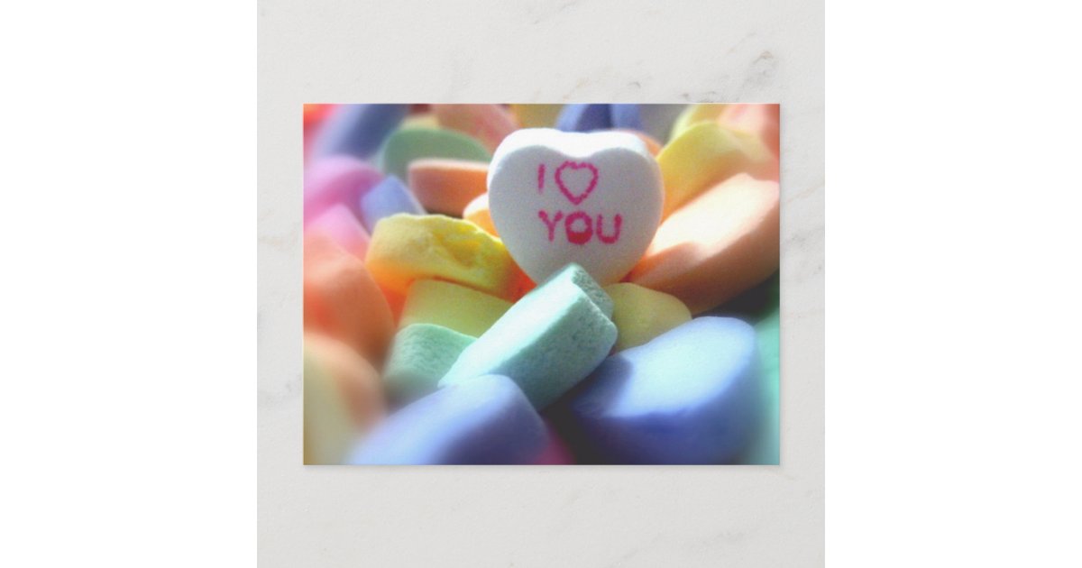 I Love You, in Heart Candy Postcard | Zazzle