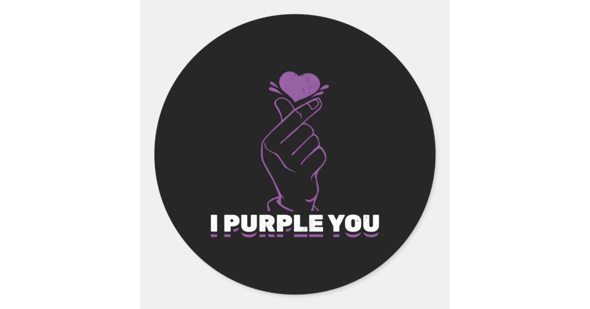 I Purple You Kdrama Korean Hand Symbol Kpop Classic Round Sticker | Zazzle