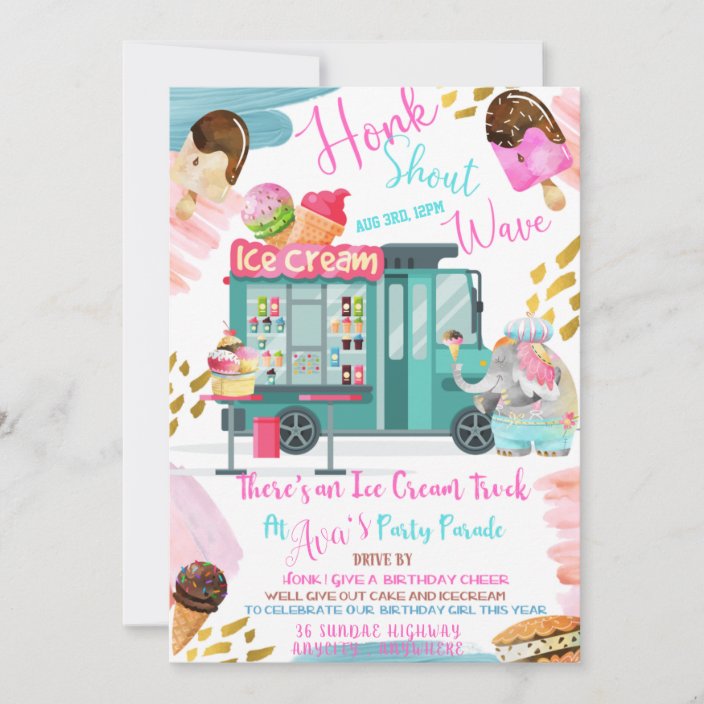 I-Scream Birthday Invitation Card | Zazzle.ca