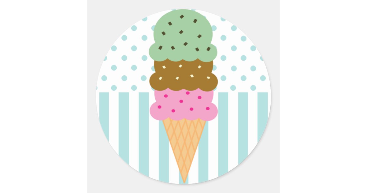 Ice Cream Cone Stickers | Zazzle
