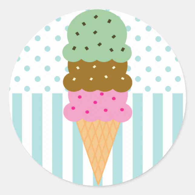 Ice Cream Cone Stickers | Zazzle