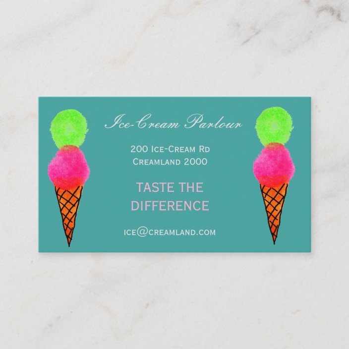 Ice-cream shop or business business card | Zazzle.ca