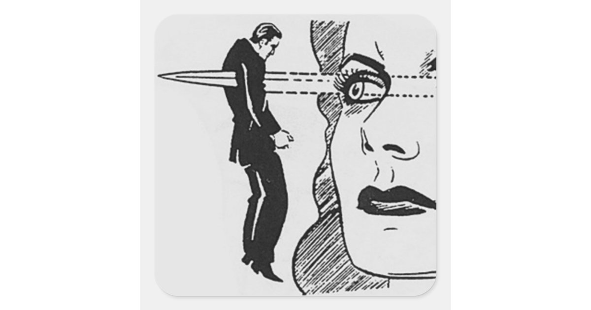 If Looks Could Kill (Dagger Eyes) Square Sticker | Zazzle