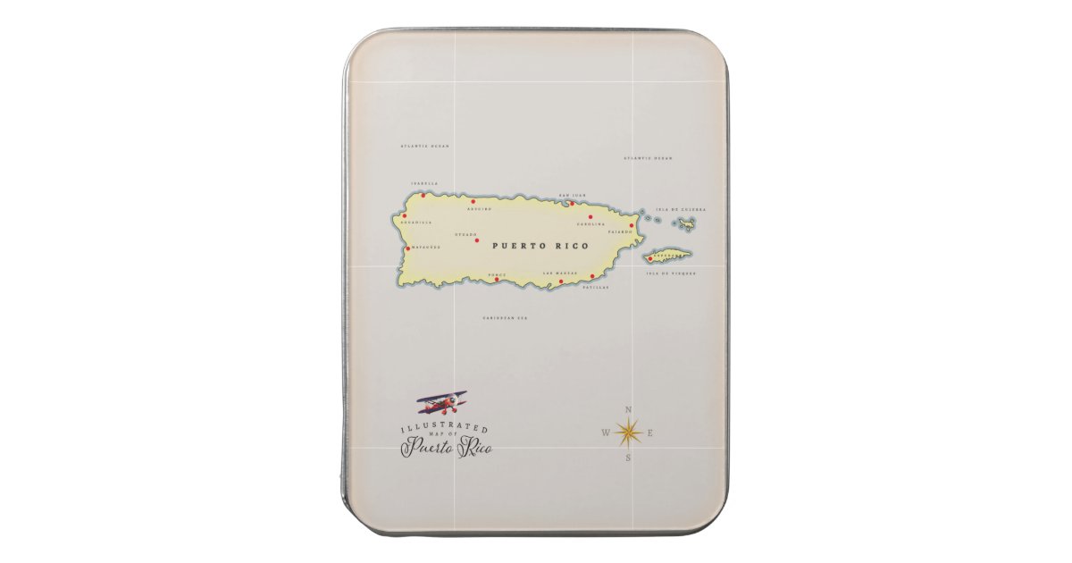 Illustrated map of Puerto Rico. Jigsaw Puzzle | Zazzle