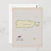 Illustrated map of Puerto Rico. Postcard | Zazzle
