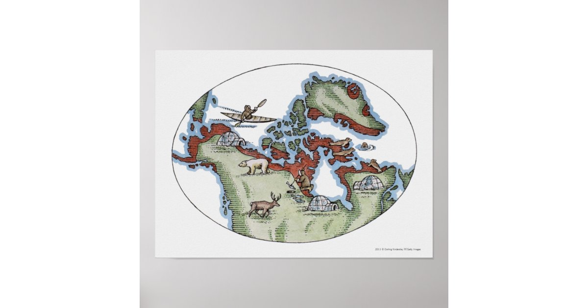 Illustration of Inuit territory Poster | Zazzle