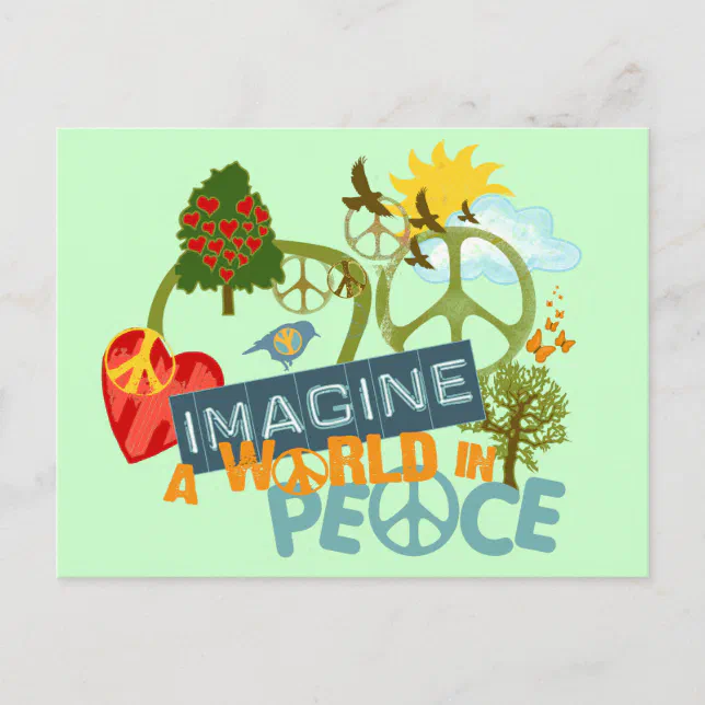 Imagine World Peace Postcard | Zazzle