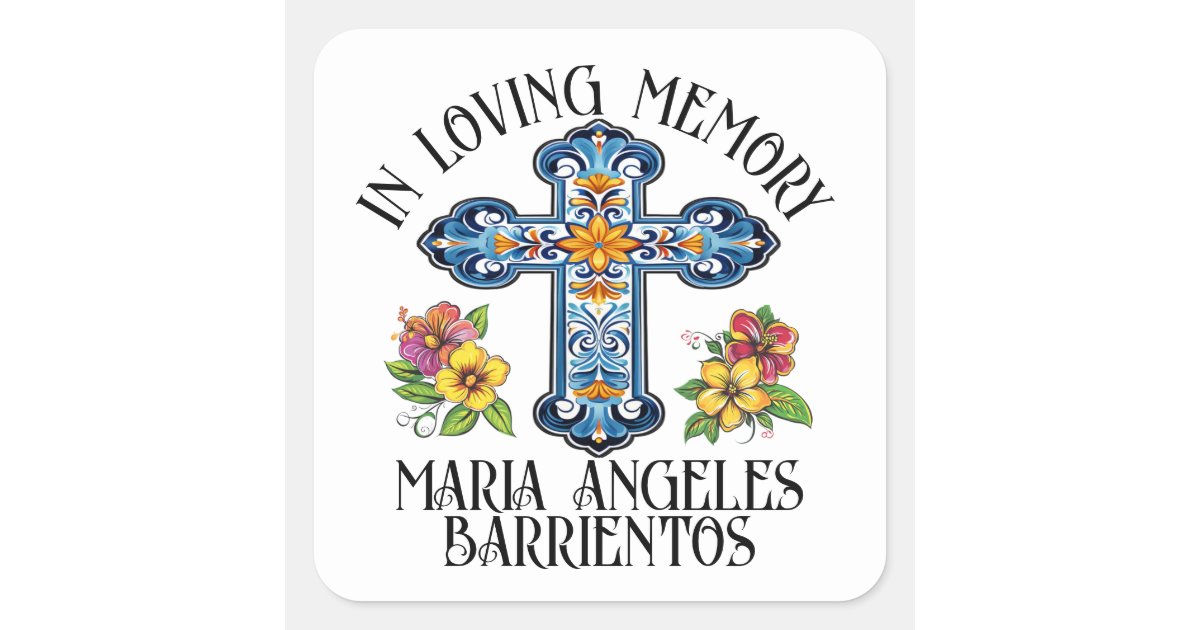 In Loving Memory In Memoriam Square Sticker | Zazzle