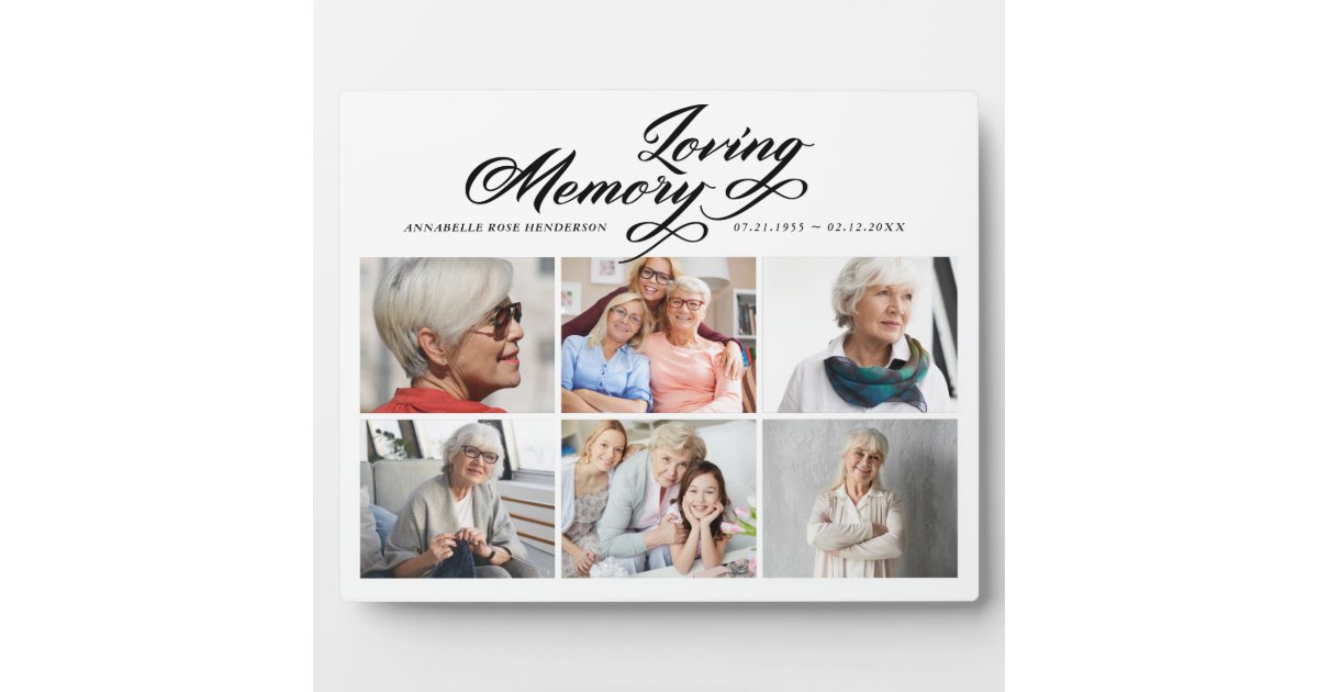 In Loving Memory Photo Collage Memorial Plaque | Zazzle