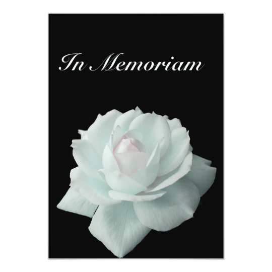 In Memoriam White Rose on Black Invitation | Zazzle.ca