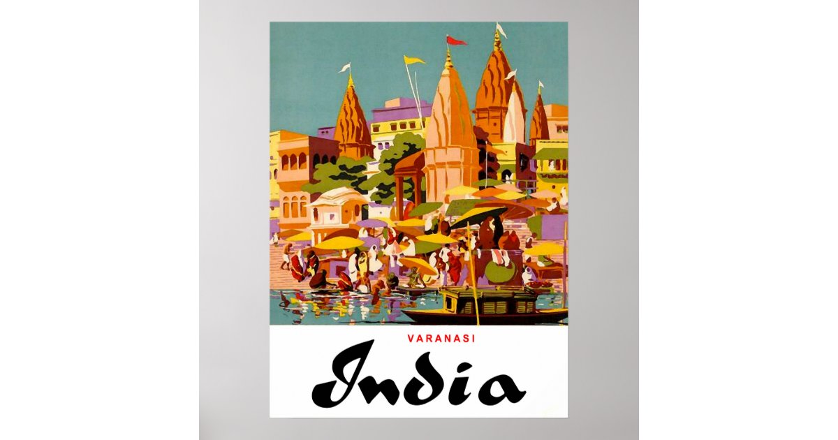 India, traditional buildings in Varanasi city Poster | Zazzle