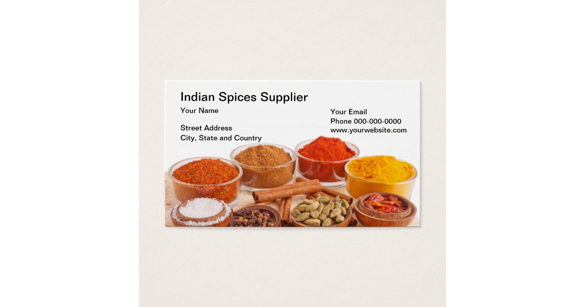 Indian Spices Supplier Business Card | Zazzle.ca