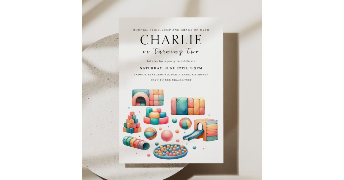 Indoor Soft Play Birthday Invitation | Zazzle