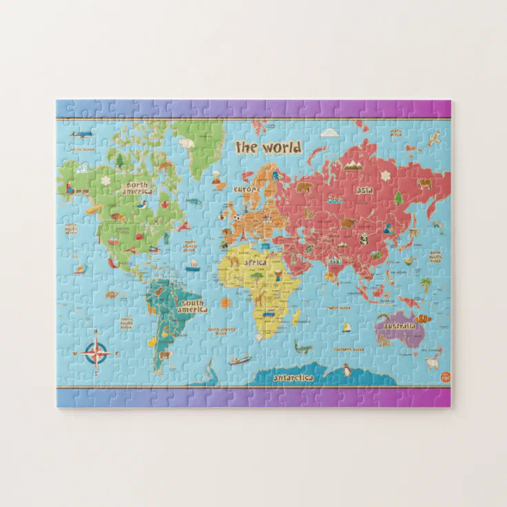 Interactive World Map Jigsaw Puzzle | Zazzle Interactive World Map Jigsaw Puzzle | Zazzle