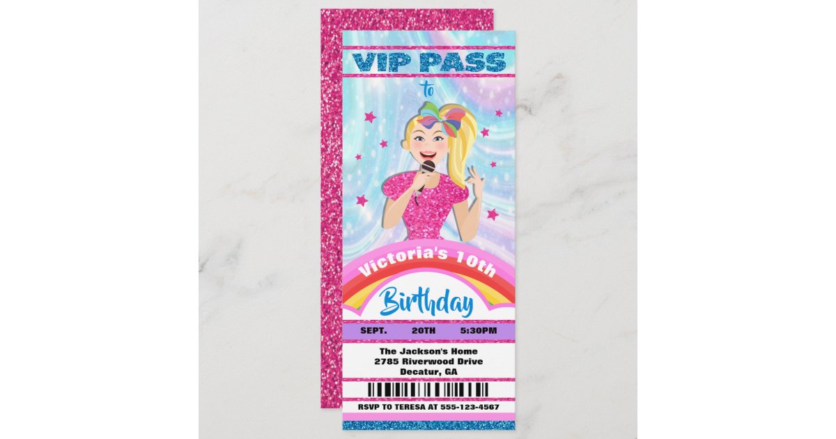 Invitation Billets VIP Star Singer VIP Anniversaire | Zazzle.ca