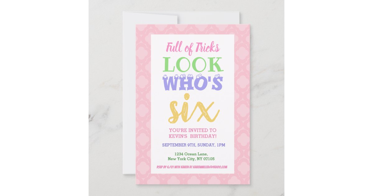 Invitation Slogans d'invitation pour le 6e anniversaire | Zazzle.ca