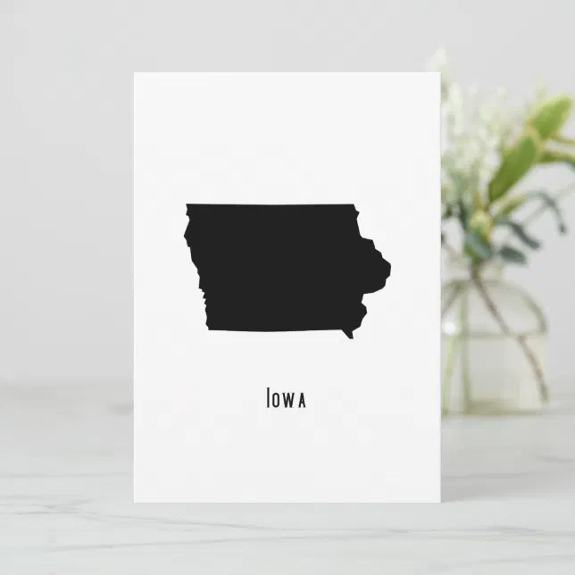 Iowa Map - Black and White Modern Iowa Map Invitation | Zazzle