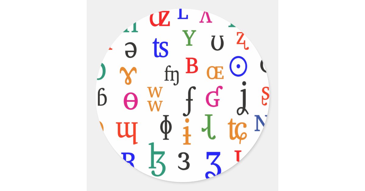 IPA characters Classic Round Sticker | Zazzle
