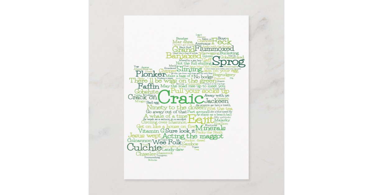 Irish Slang Word Art Map Postcard | Zazzle Irish Slang Word Art Map Postcard | Zazzle