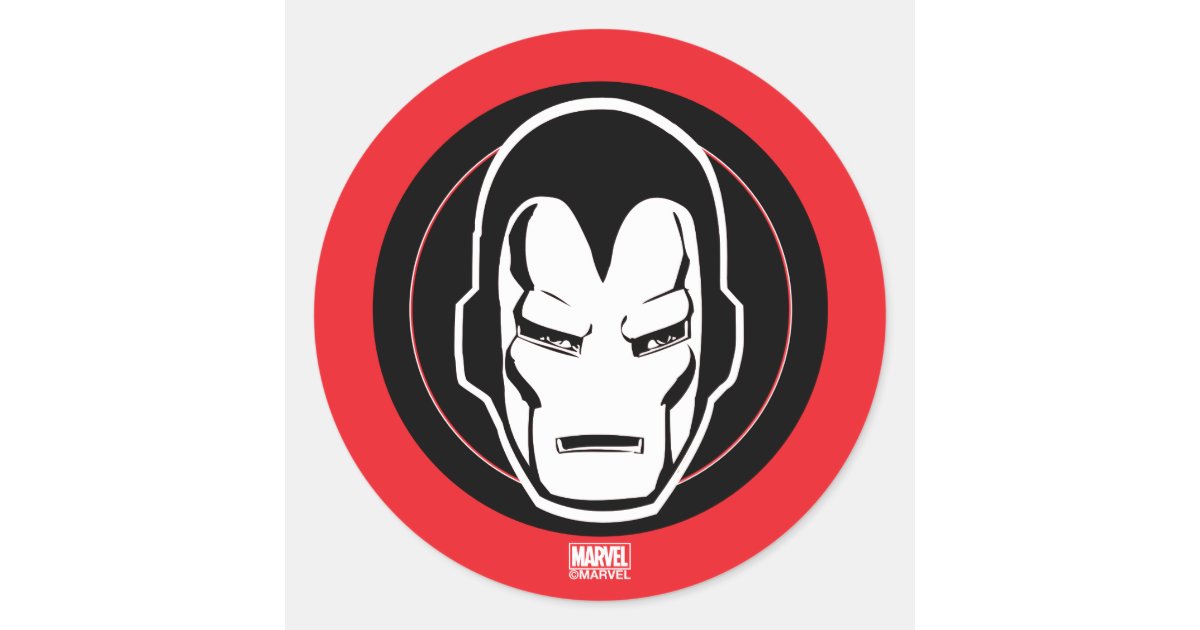 Iron Man Retro Icon Classic Round Sticker | Zazzle