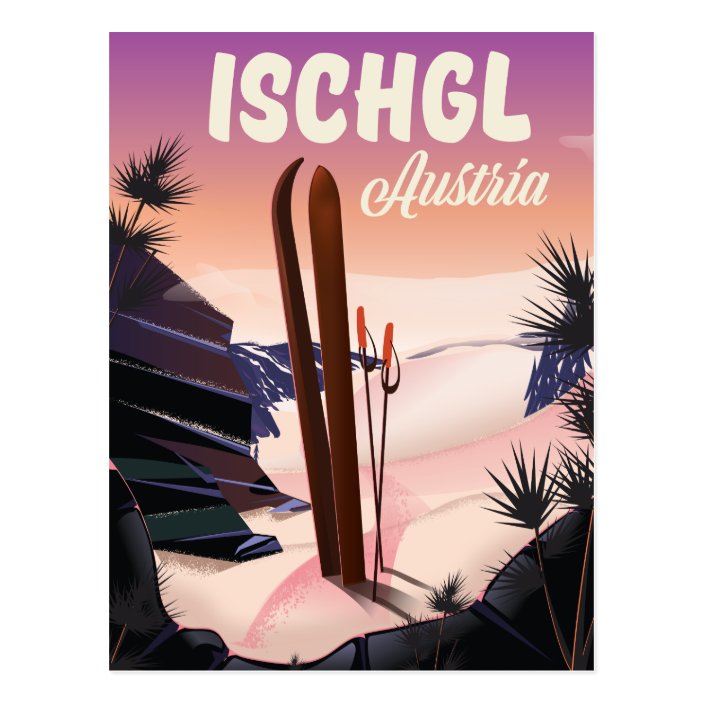 Ischgl Austria vintage ski poster. Postcard | Zazzle.ca